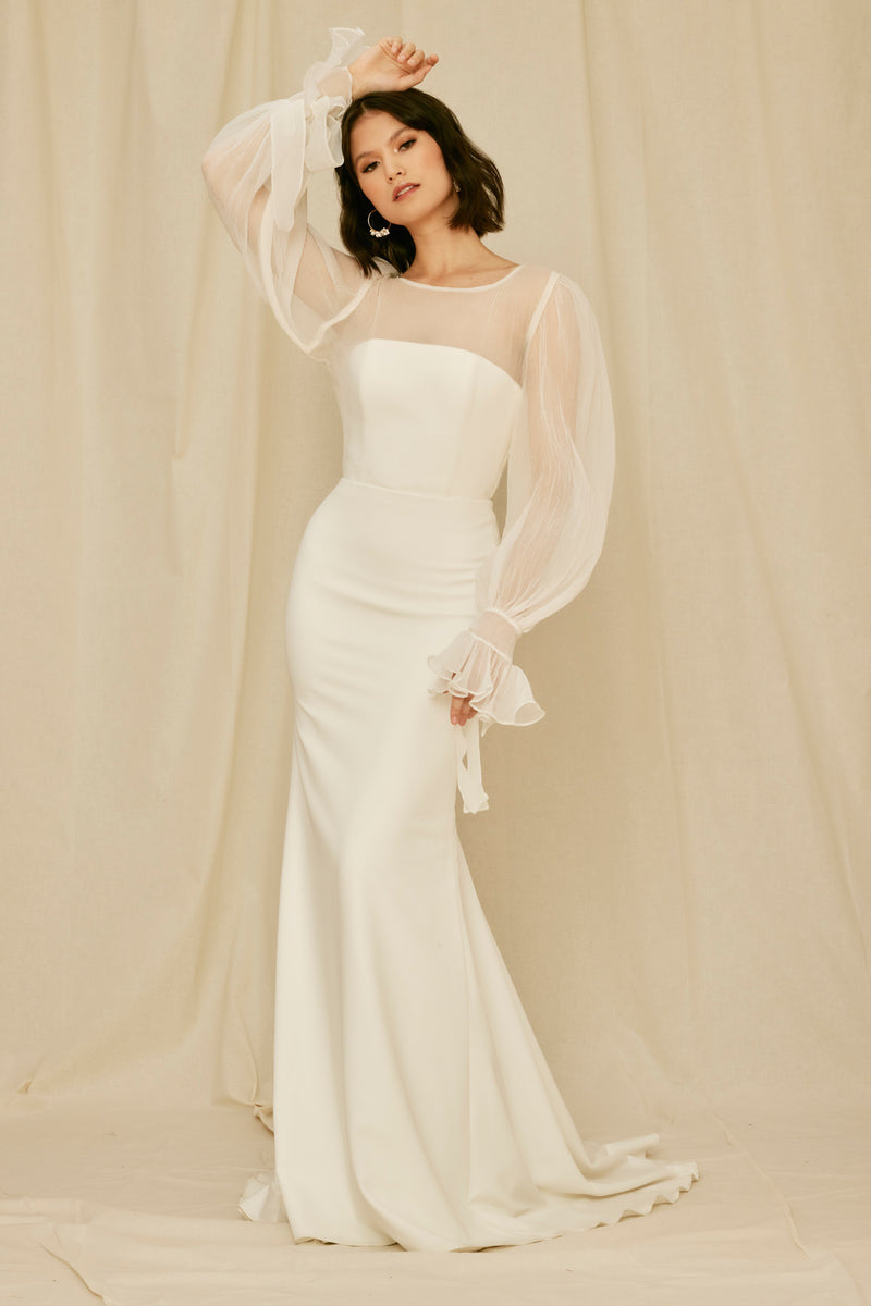 Crinkle Organza Bishop Sleeve – Lovenote Bride